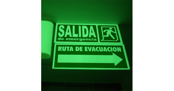 Rotulos Salidas de Emergencia Fondo Fotoluminiscente